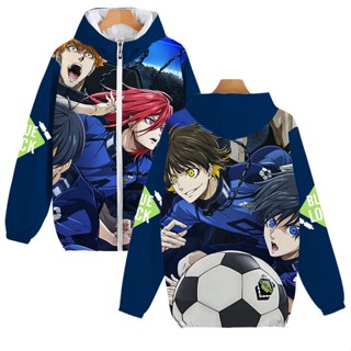 Anime blue lock jacket dài tay unisex top zipper cosplay 3d coat isagi ...