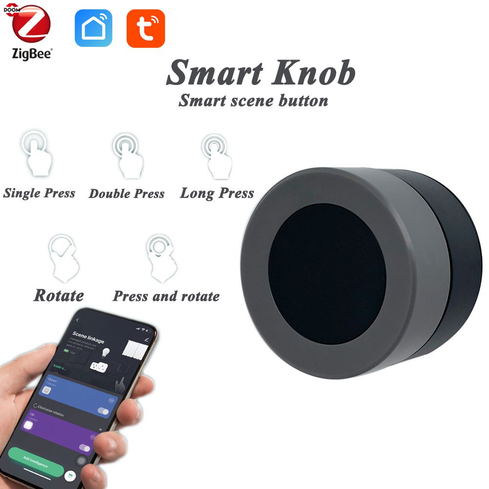 Tuya Zigbee Smart Knob Bộ điều khiển nút chuyển đổi cảnh không dây Kịch bản tự động hóa chạy ...