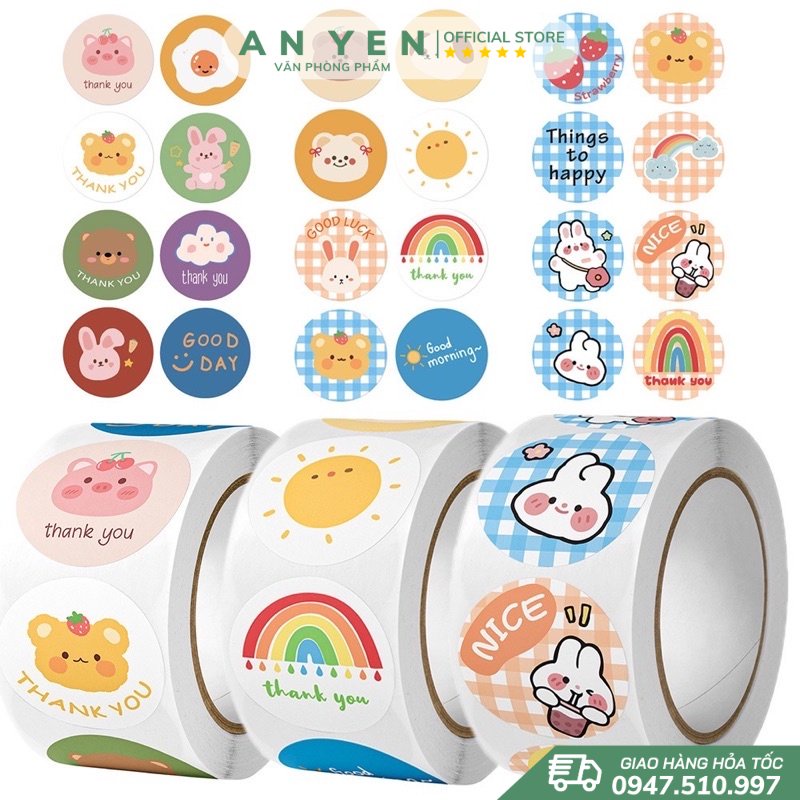 Sticker khen thưởng (500 sticker/1 cuộn) tạo hứng thú cho bé học tiếng ...