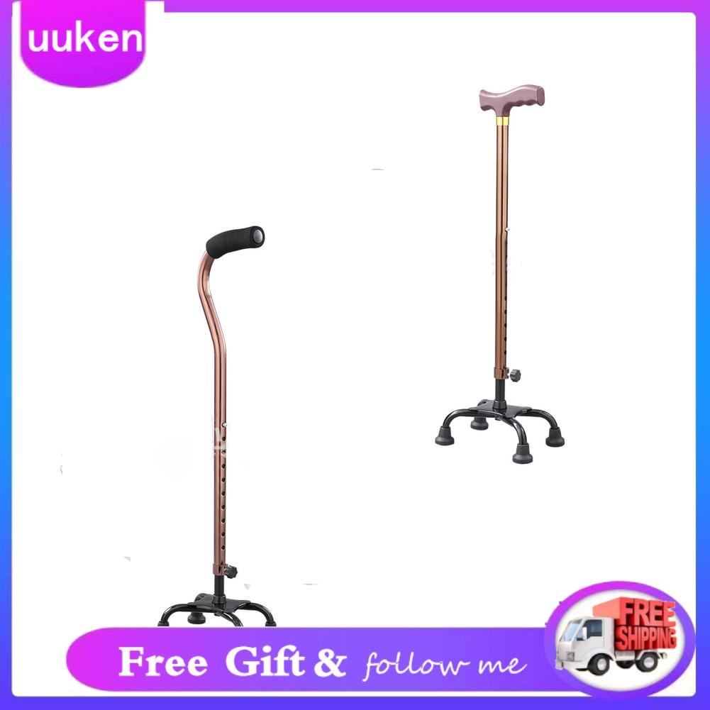 Uukendh Quad Walking Cane 250kg Bearing 10 Adjustment Levels Slip ...
