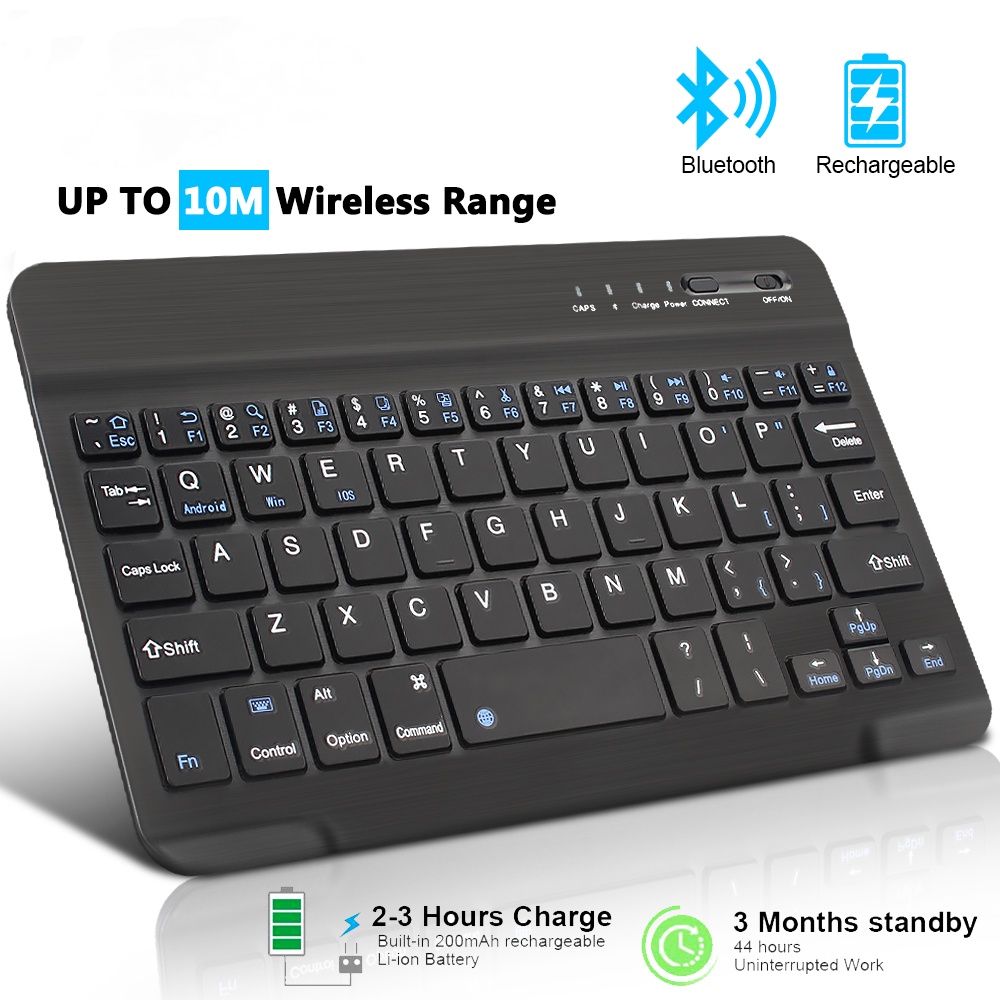 Bàn Phím Bluetooth Không Dây Mini 7 / 10 inch Sạc Được Hỗ Trợ Android ...