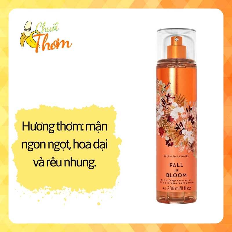 TESTER FALL IN BLOOM - Xịt thơm Body Mist Bath and Body Works | Shopee ...