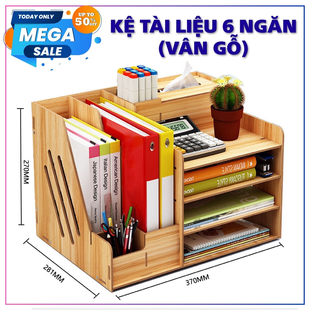 Kệ sách để bàn văn phòng gỗ nhiều ngăn | Shopee Việt Nam