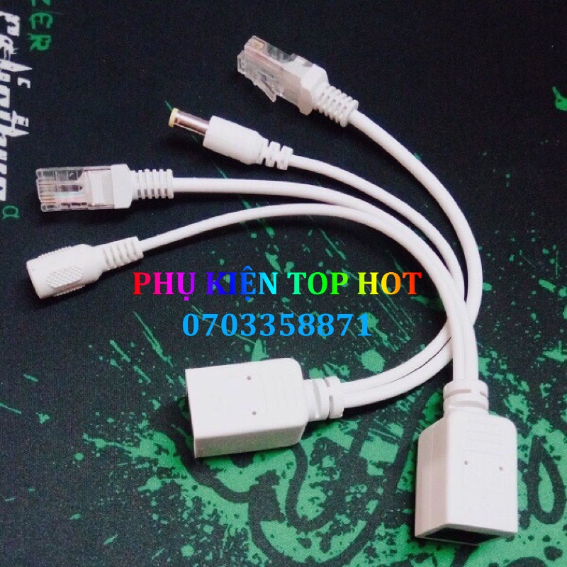 Bộ cáp truyền tín hiệu Jack POE cho Camera IP,Balun chuyển đổi nguồn ...