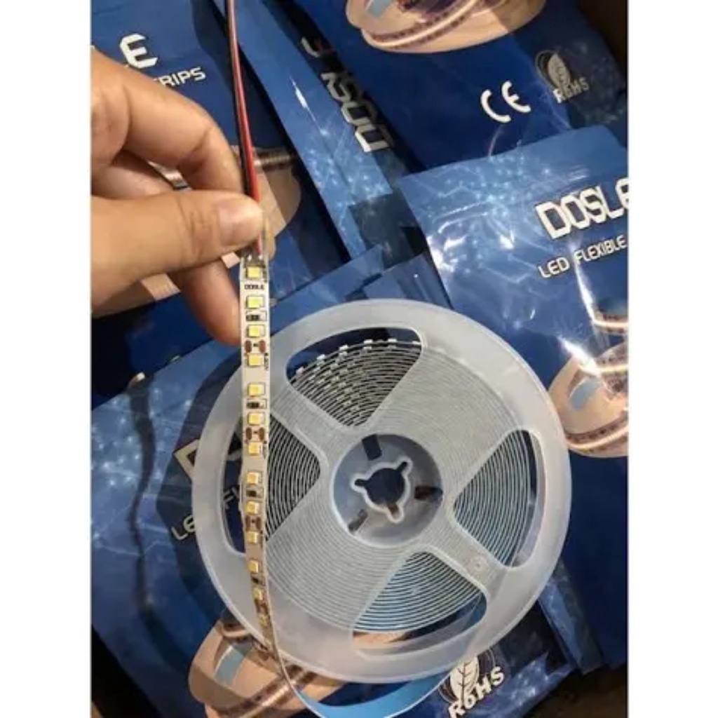 Led dán Dose 5m - Cuộn led dây dán 12V 2835*120led/ mét có keo hai mặt - Led dây dosle 120 chip ...