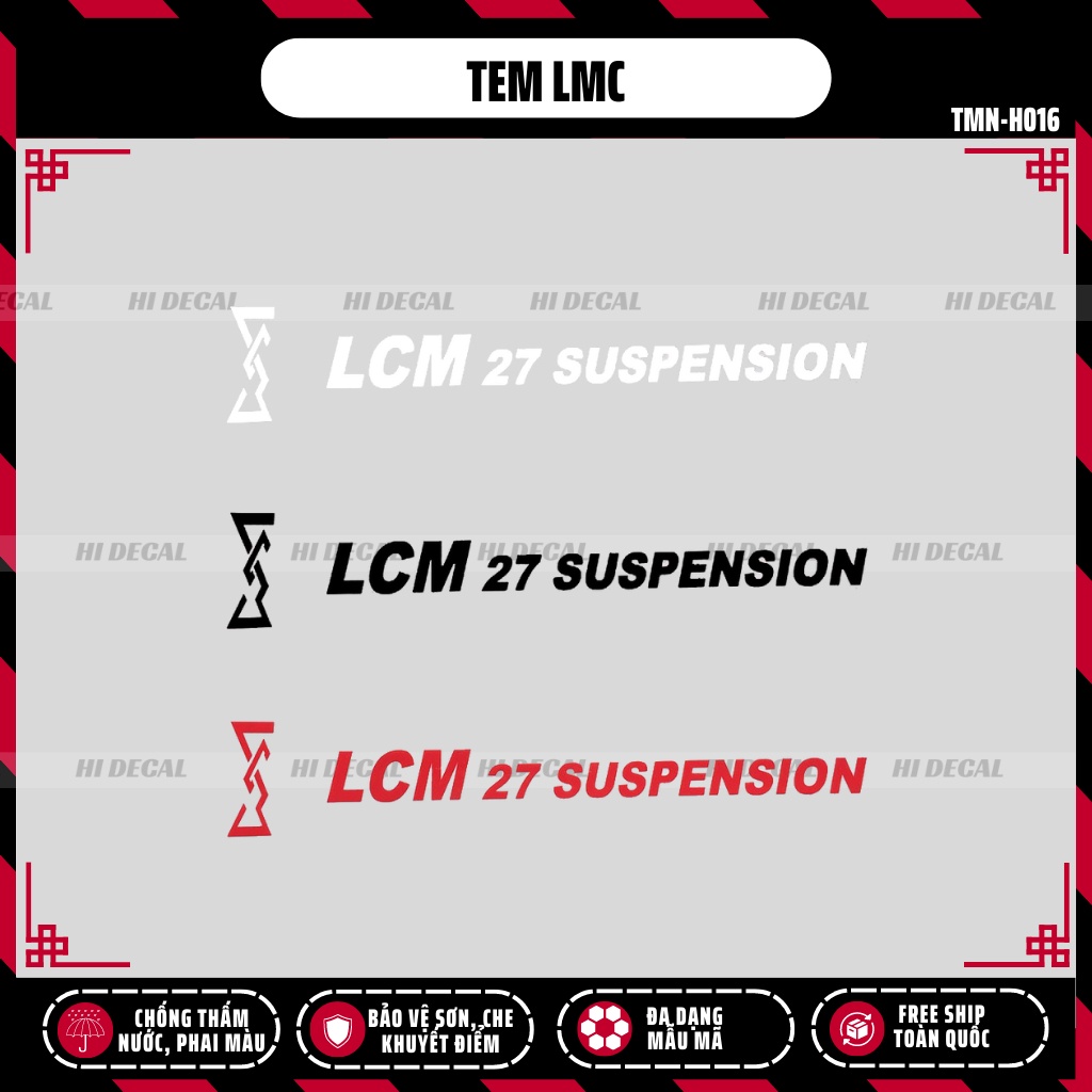 Tem LCM decal sticker dán phuộc xe máy | TMN-H007 | Decal tem sticker ...