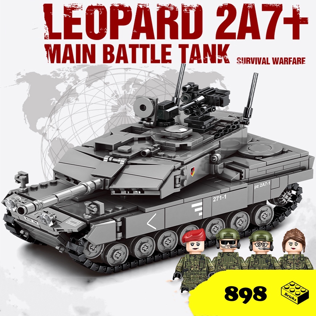 Đồ chơi Lắp ráp Mô hình Sembo 207001 Xe tăng Đức Leopard 2A7+ Tank ...