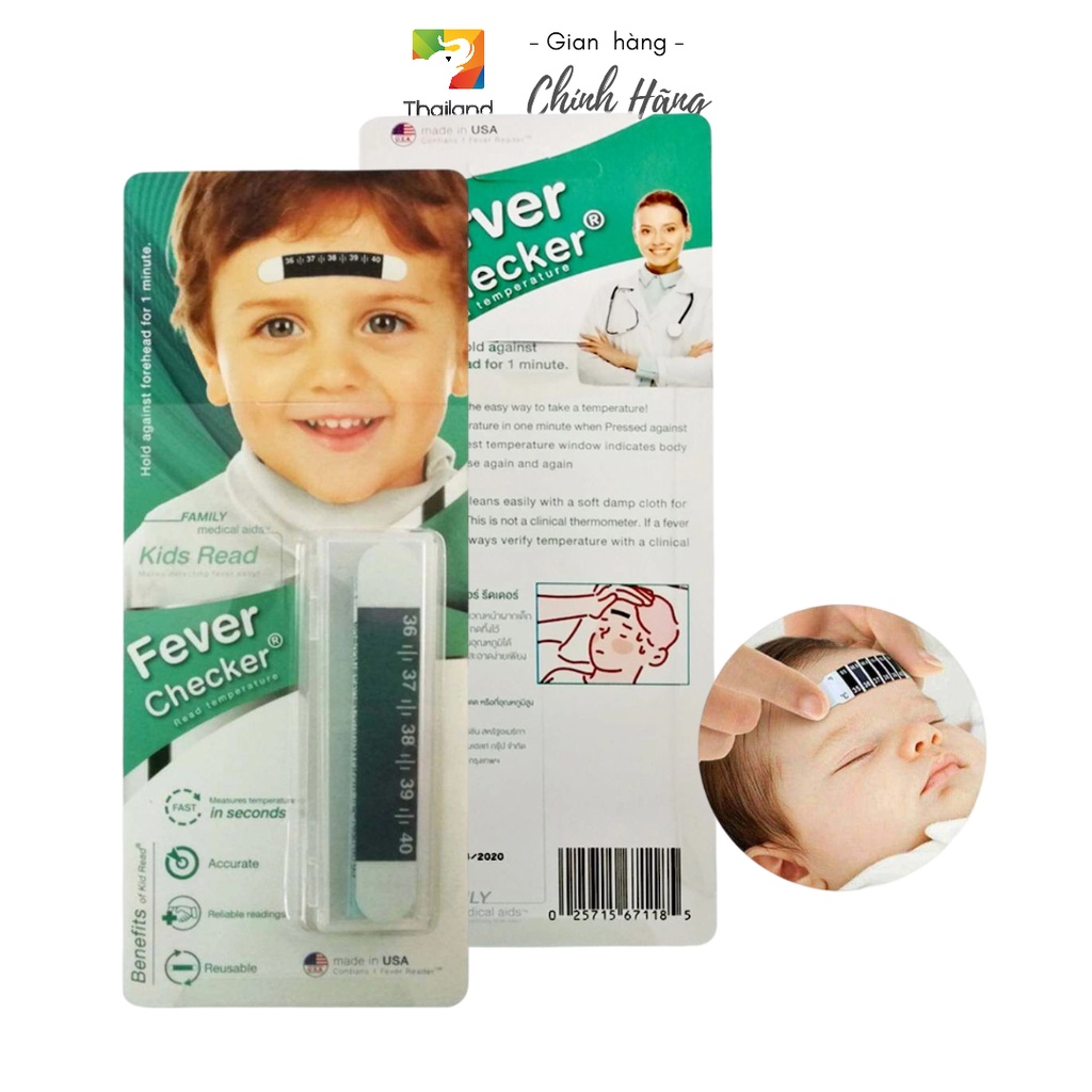 Miếng dán đo nhiệt ƌộ Fever Checker mẫu mới Thái Lan | Shopee Việt Nam