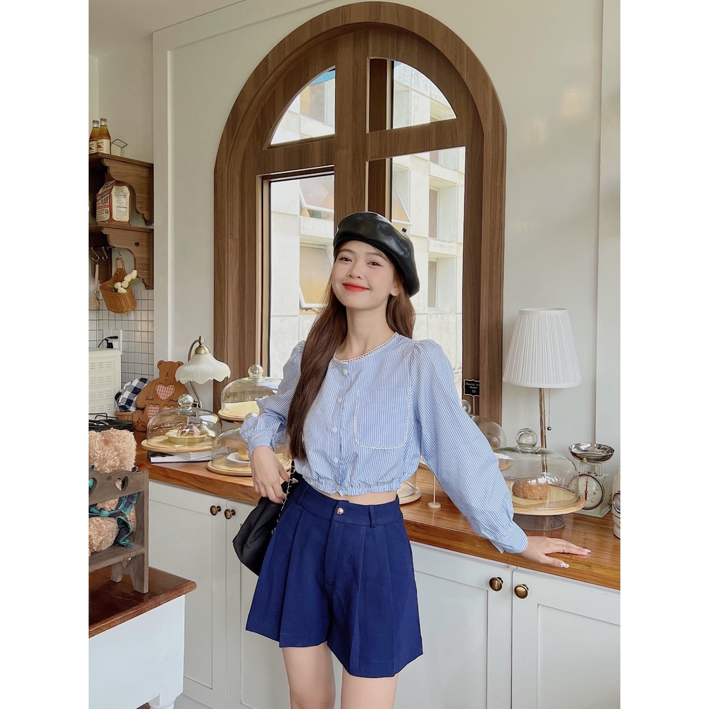 Quần short xếp ly Mimi shorts [SUNROOM] | Shopee Việt Nam
