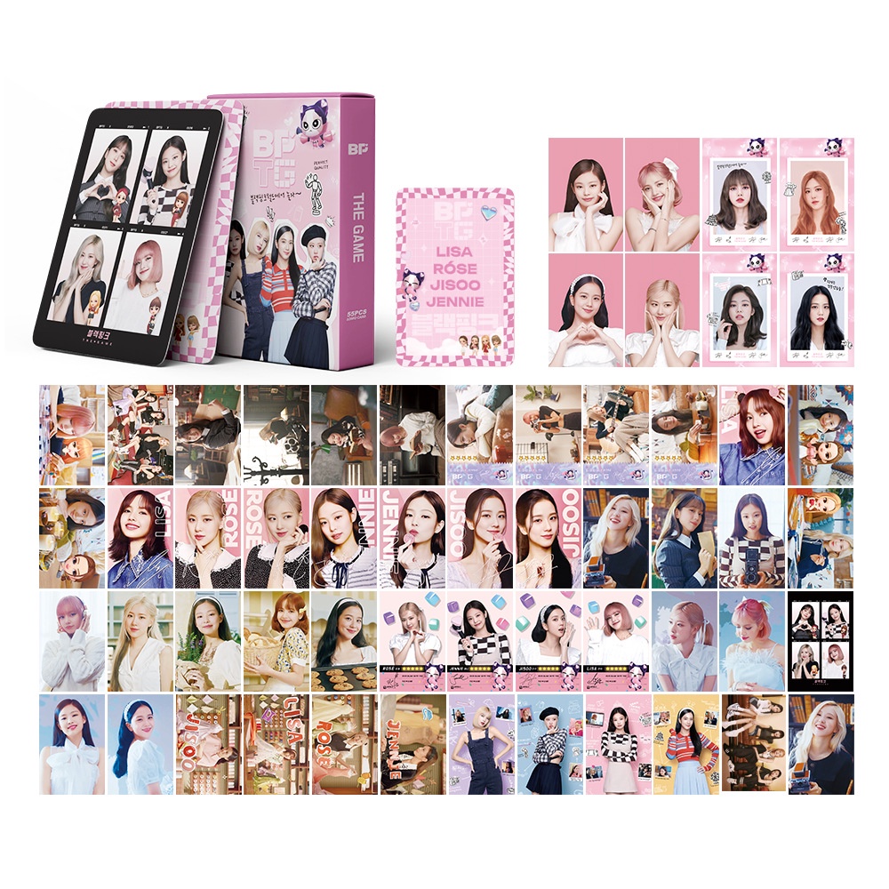 55pcs/box BLACK-PINK BPTG Photocards THE GAME Album JENNIE JISOO LISA ...