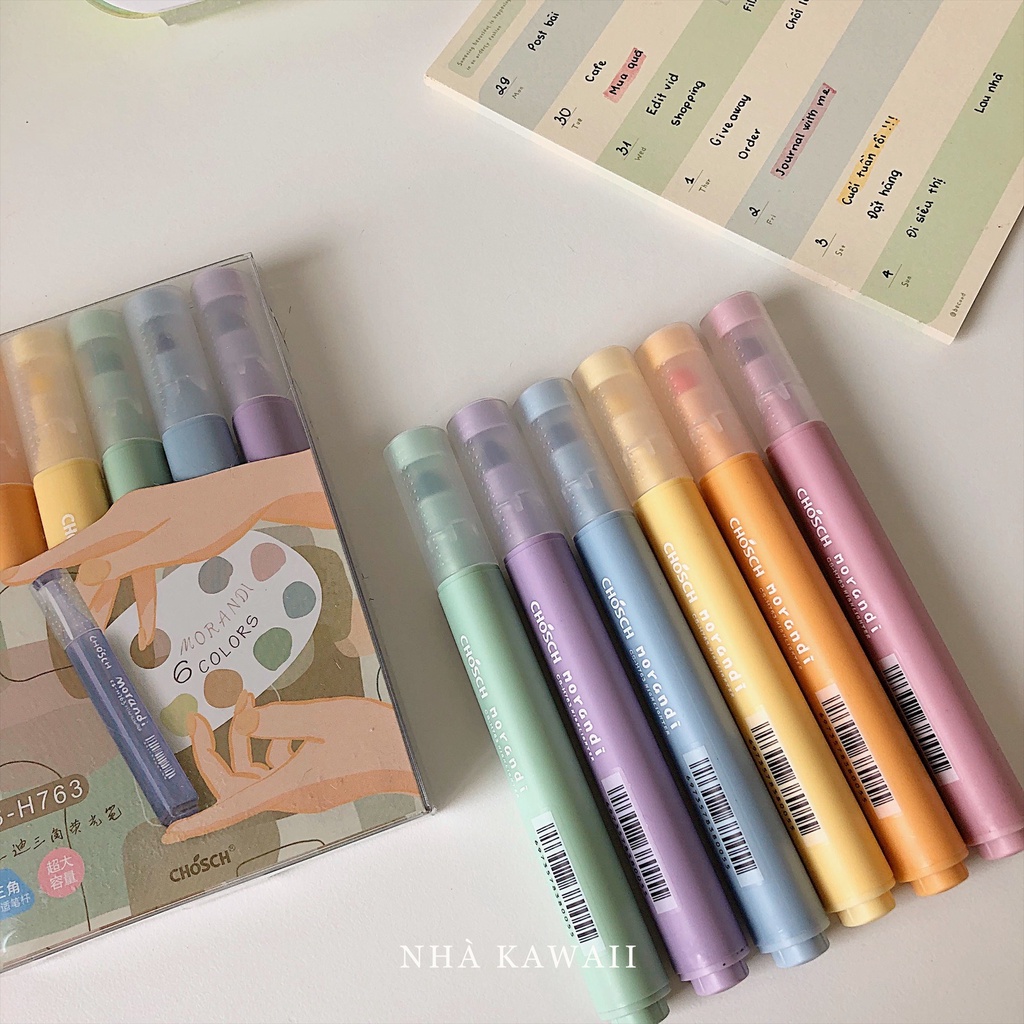 Set bút đánh dấu Chosch highlighter màu morandi | Shopee Việt Nam