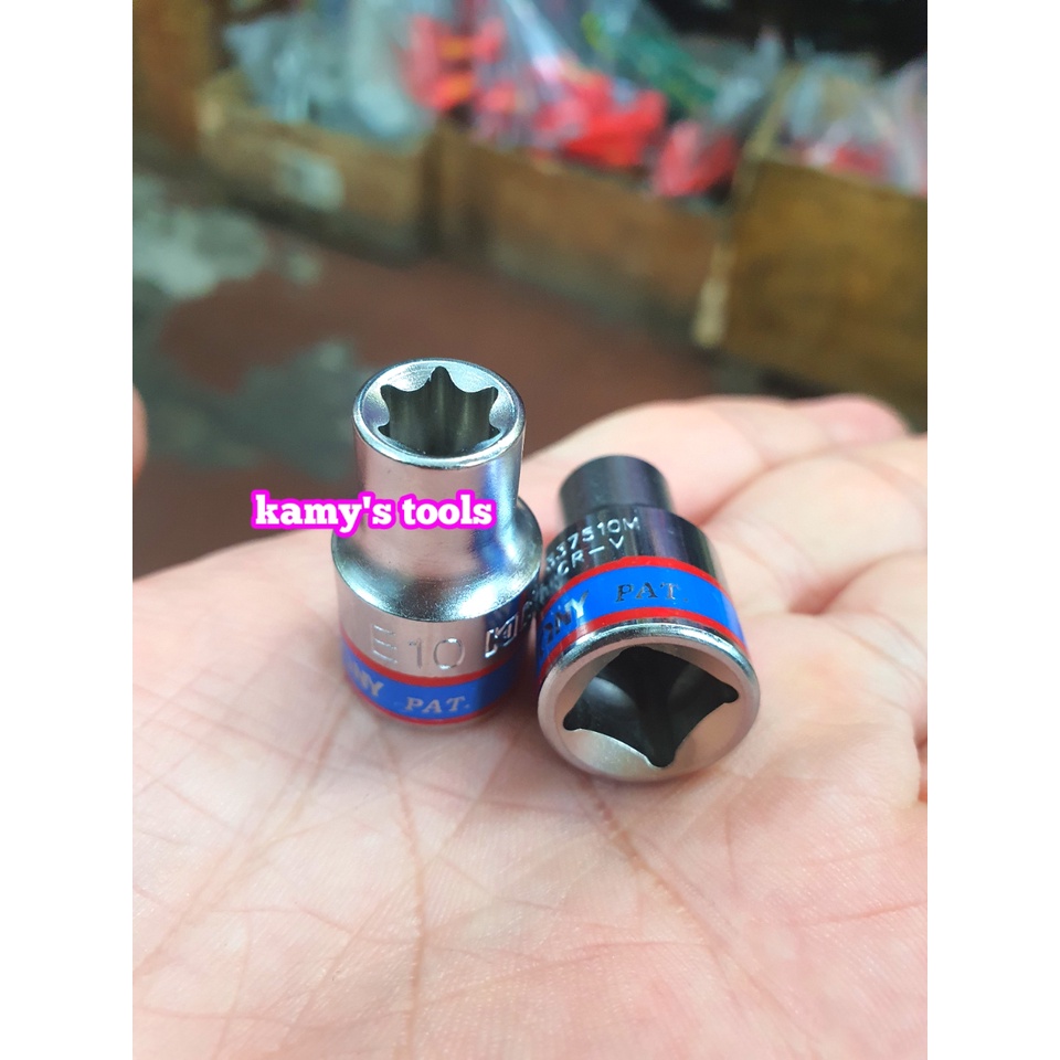 Đầu tuýp khẩu E 3/8 inch Kingtony E8 E10 E12 E14 E16 E18 337508M 337510M 337512M 337514M 337516M ...