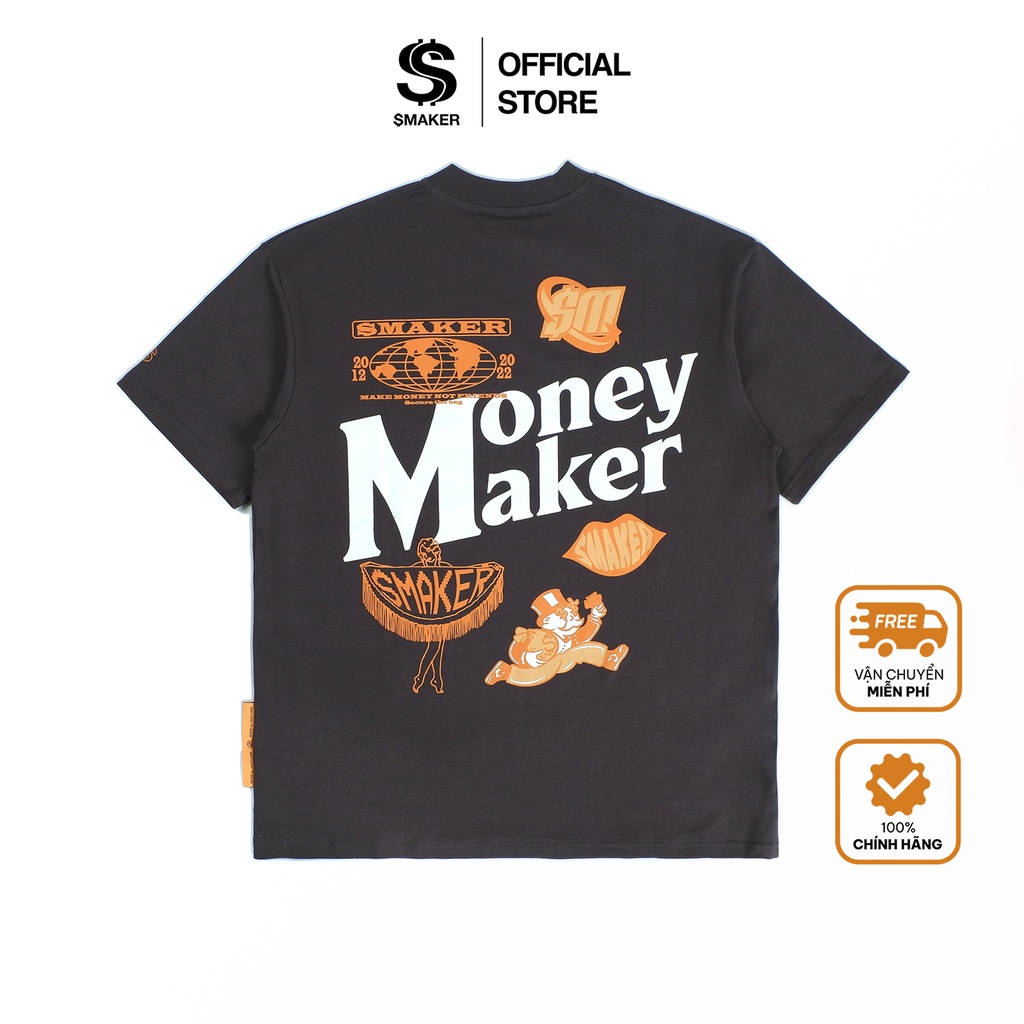 [SMAKER] Áo thun cotton nam nữ Unisex form rộng tay lỡ, local brand ...