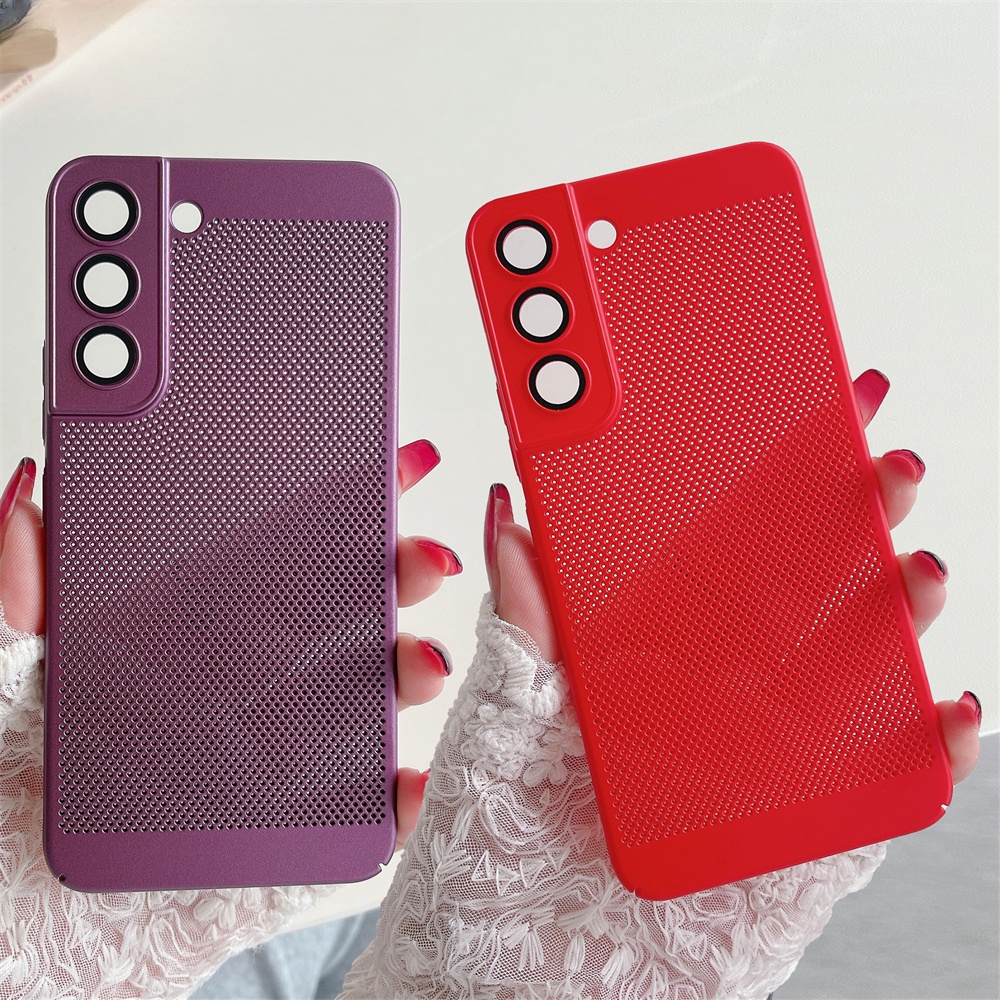Ốp tản nhiệt lưới thoáng khí cho Samsung S22 S21 Plus S20 FE Slim Matte Vỏ điện thoại cứng chống ...