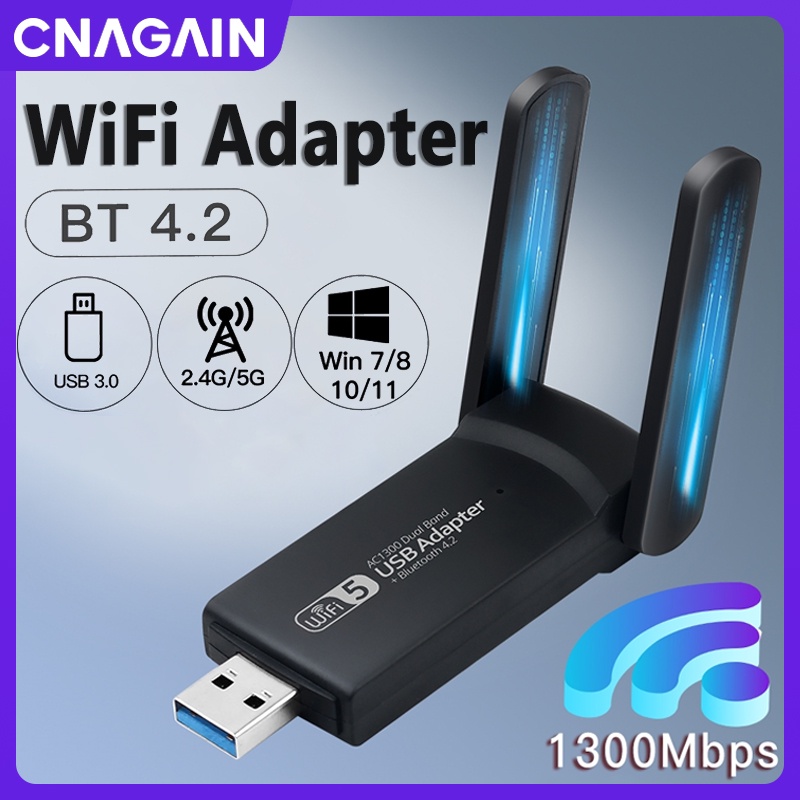 Usb WiFi / Bluetooth 1300Mbps Băng Tần Kép 2.4 / 5Ghz Hỗ Trợ Win10 / 11 ...