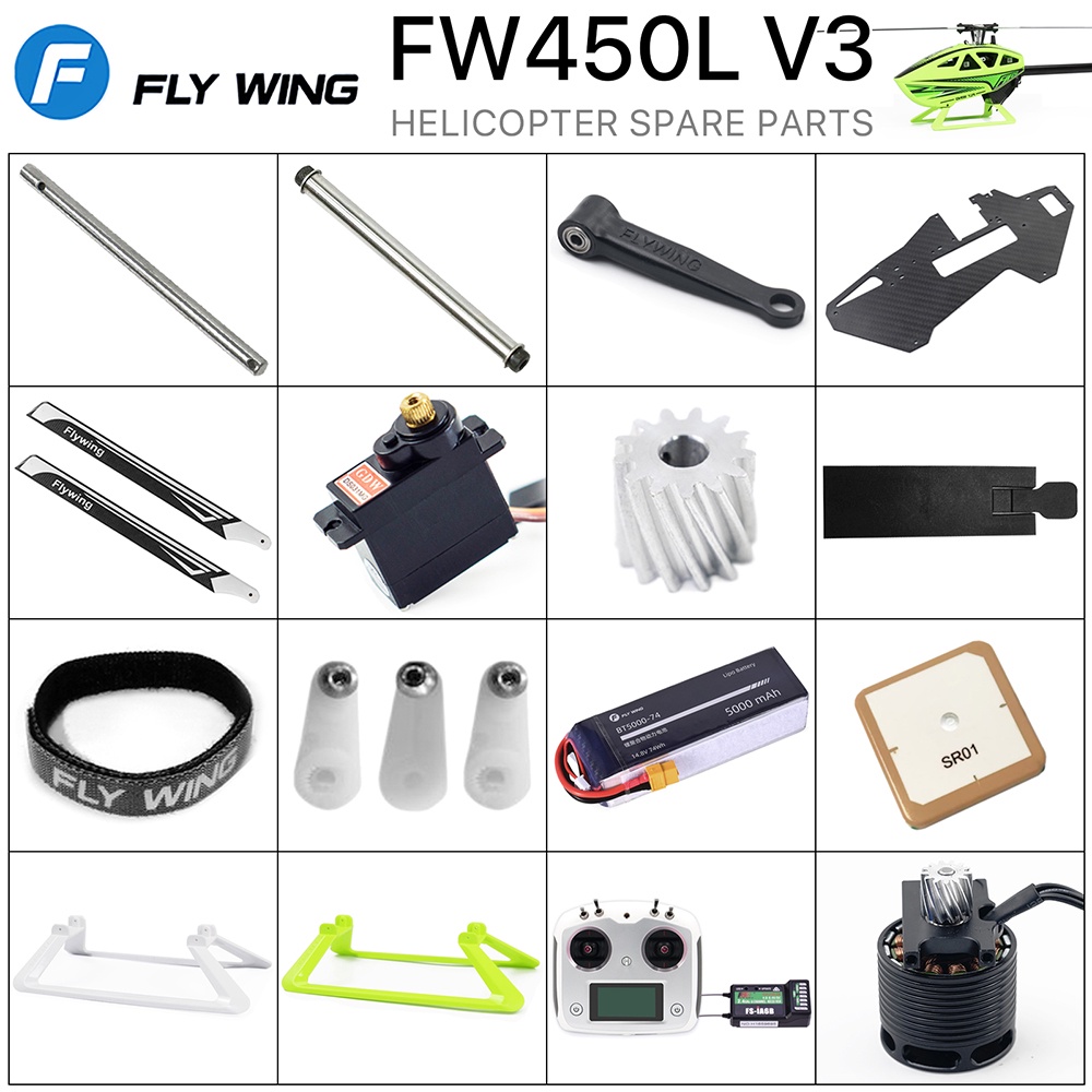 Fly Wing FW450L V3 RC Phụ tùng máy bay trực thăng Động cơ pin ESC Đai ...