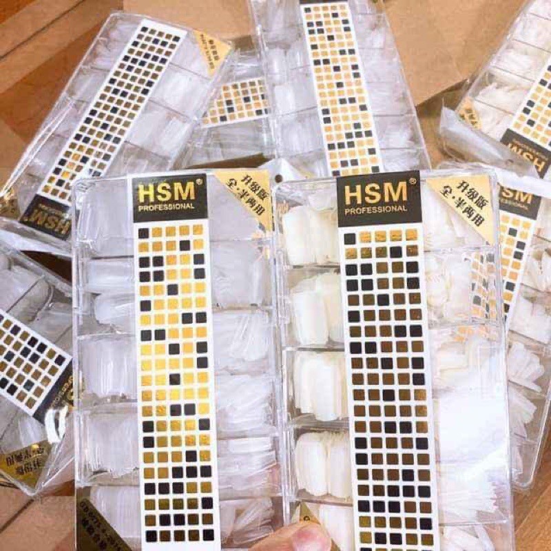 Móng úp HSM form vuông mặt nhám sẵn - hàng loại 1 - hộp 500 móng đủ ...