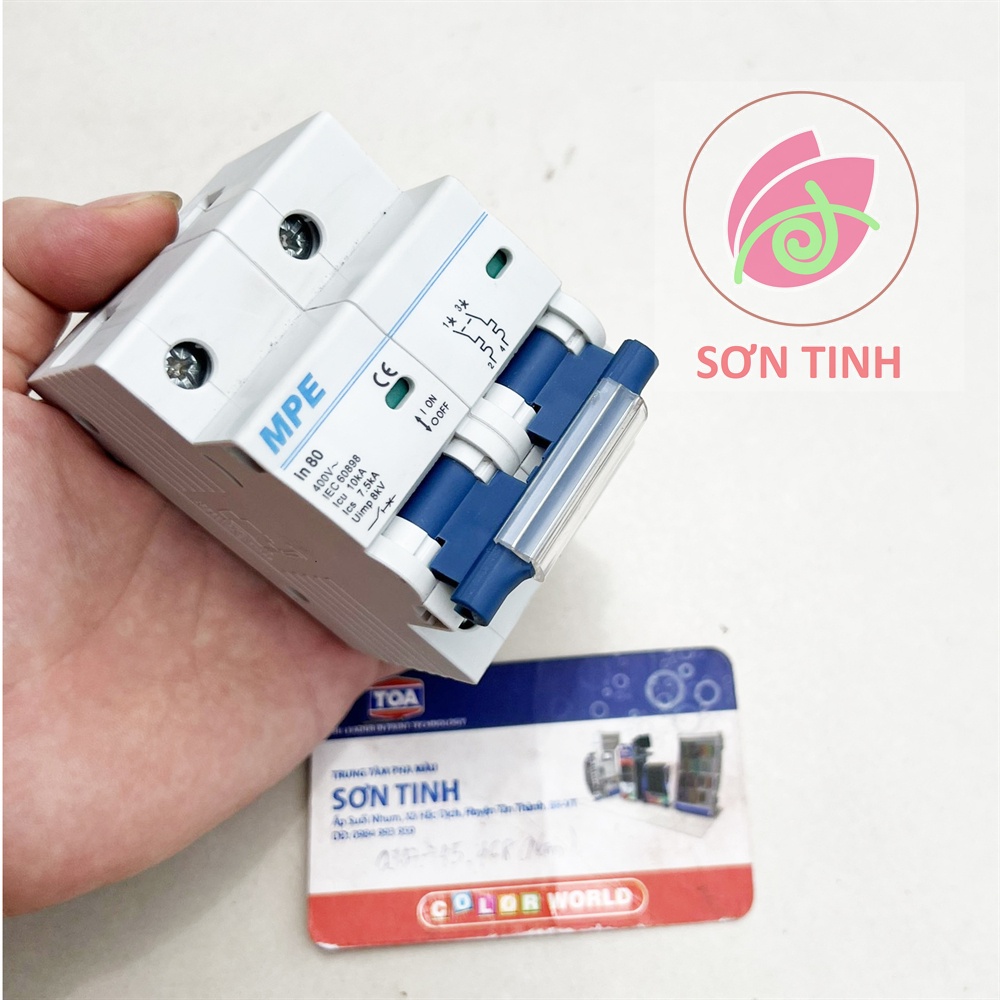 MCB 2P 2 PHA CB ĐÔI TÉP 2 CỰC APTOMAT 80A 100A 10kA MPE | Shopee Việt Nam