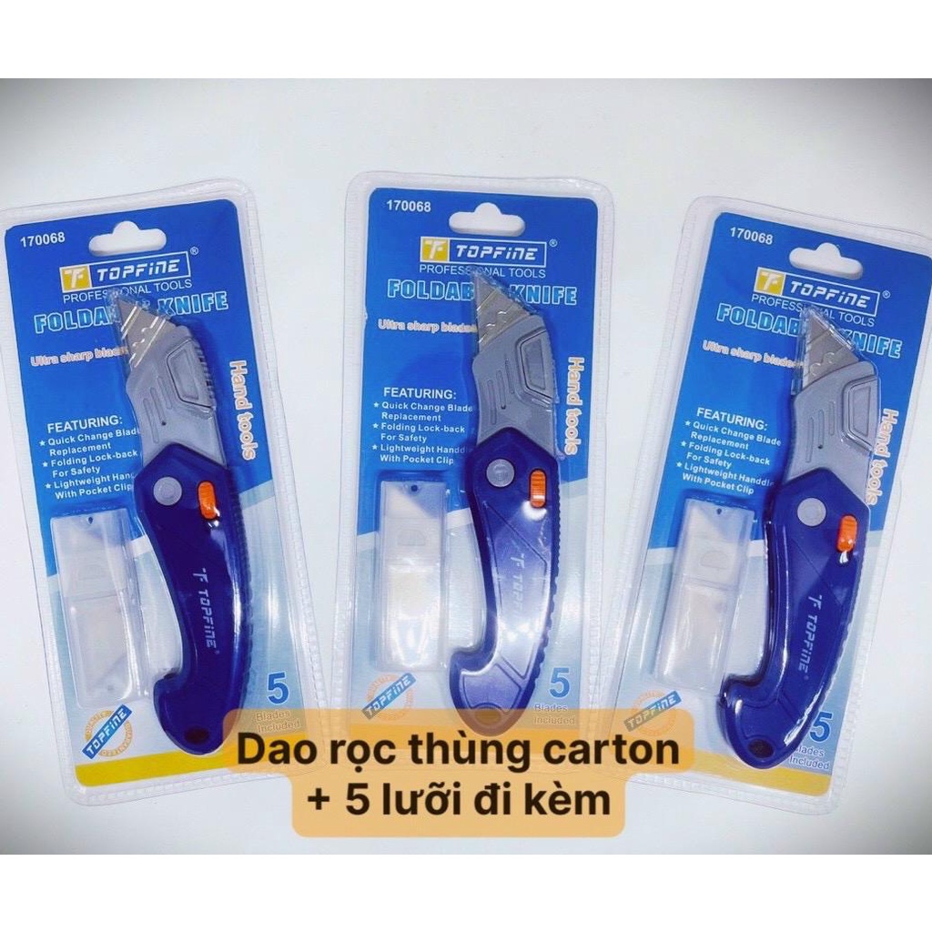 Dao rọc giấy, thùng carton Topfine kèm 5 lưỡi | Shopee Việt Nam