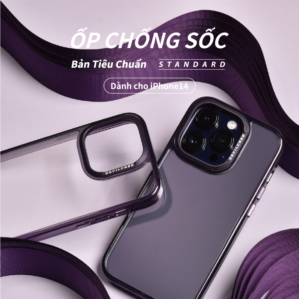 Ốp điện thoại DEVILCASE Phiên Bản Tiêu Chuẩn Viền Tím dành cho IP 14Pro/ IP 14Pro Max- Cao Cấp ...