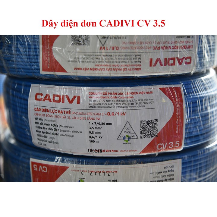 Dây điện đơn CV 3.5 Cadivi 3.5 mm2 -hàng chính hãng | Shopee Việt Nam