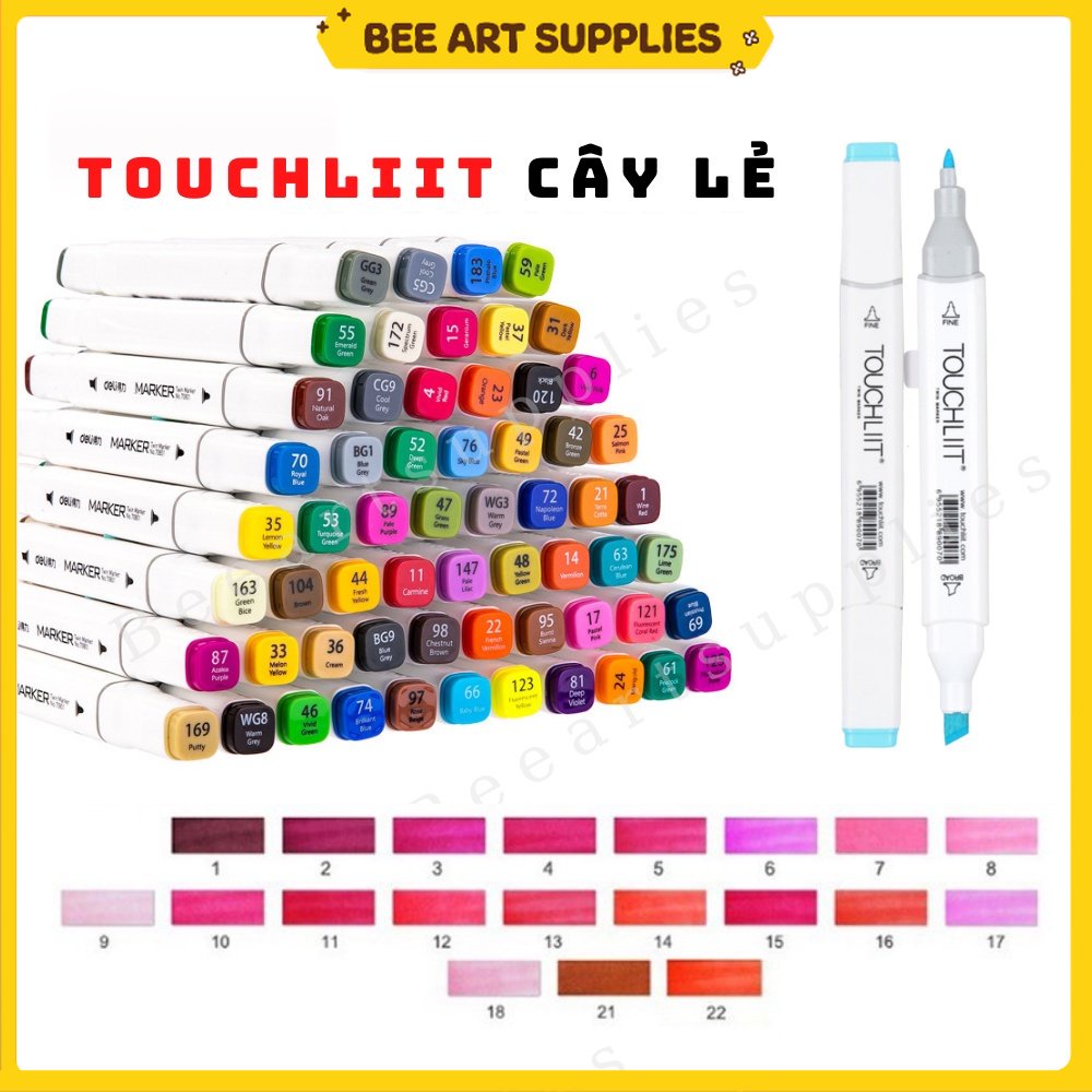 Bút màu dạ Marker Touch Liit chuyên dụng tô mầu dạ vẽ tranh anime manga ...