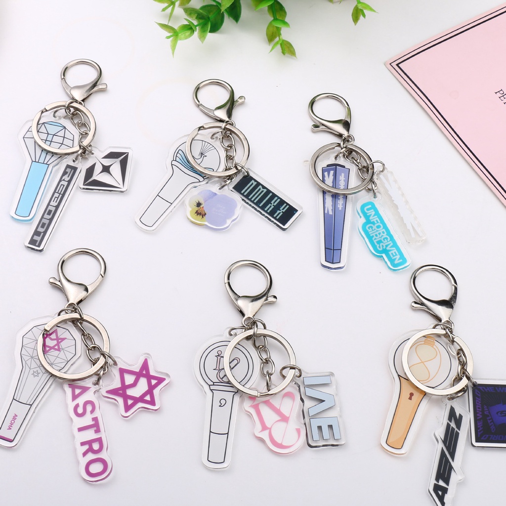 Kpop nmixx ive ateez astro 3-piece keychain set bag charm | Shopee Việt Nam