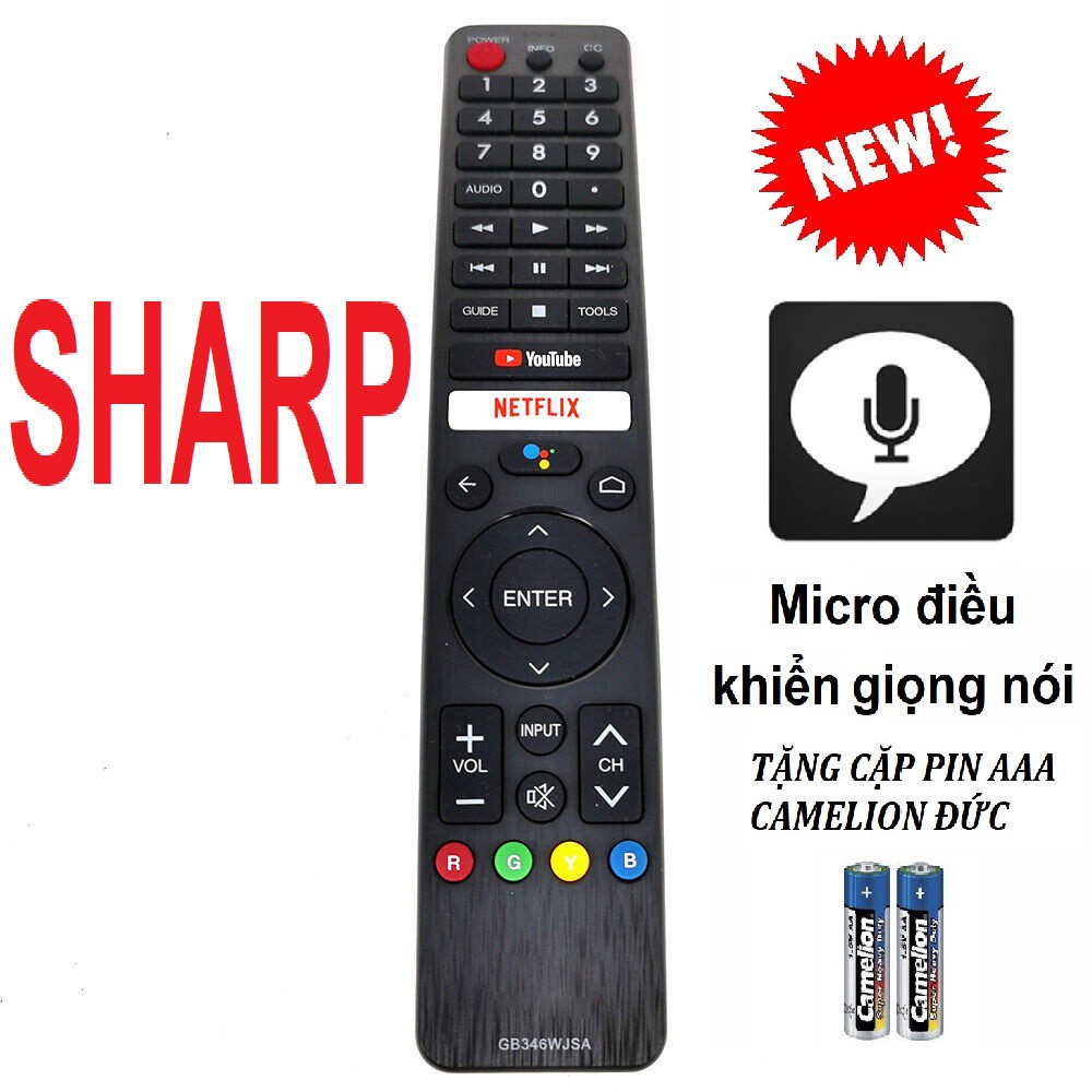 Remote điều khiển tivi SHARP micro điều khiển giọng nói android tv ...
