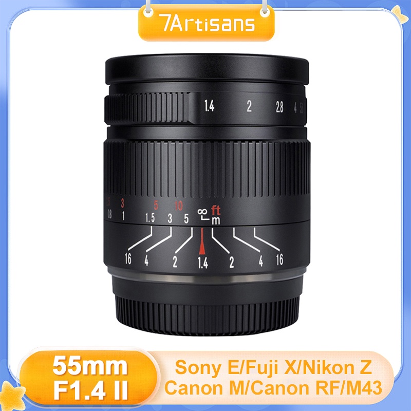 7artisans 55mm F1.4 II APS-C Ống kính lấy nét thủ công khẩu độ lớn cho ...