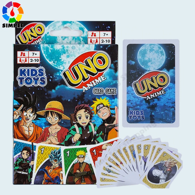Mattel Anime UNO Card Game NEW One Piece, Naruto Dragon Ball Demon ...
