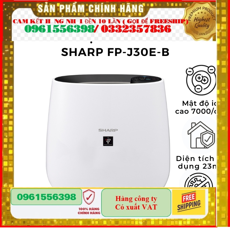 [HÀNG CHÍNH HÃNG] Máy tạo ion lọc không khí mini văn phòng gia đình Sharp FP-J30E-B Màng lọc ...