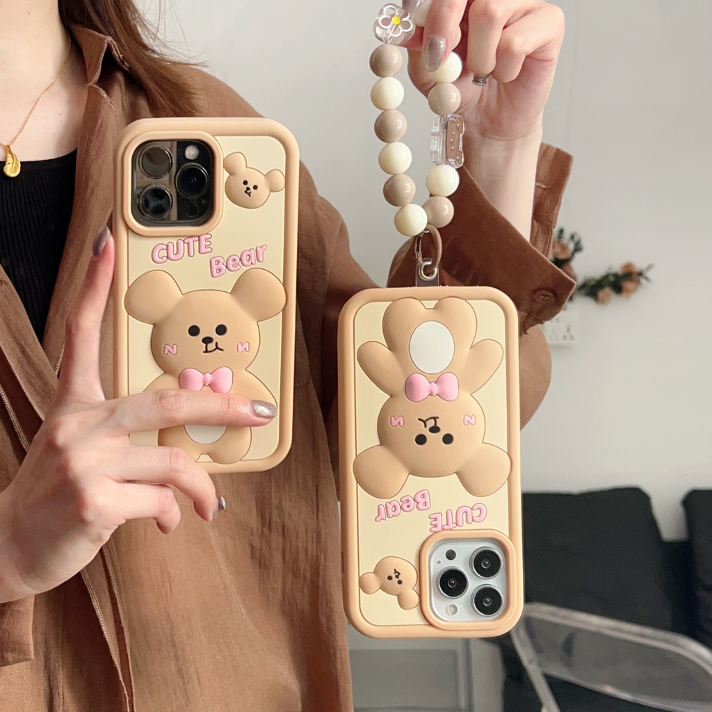 Phim hoạt hình mới dễ thương ba chiều silicone pipai bear phone case ...