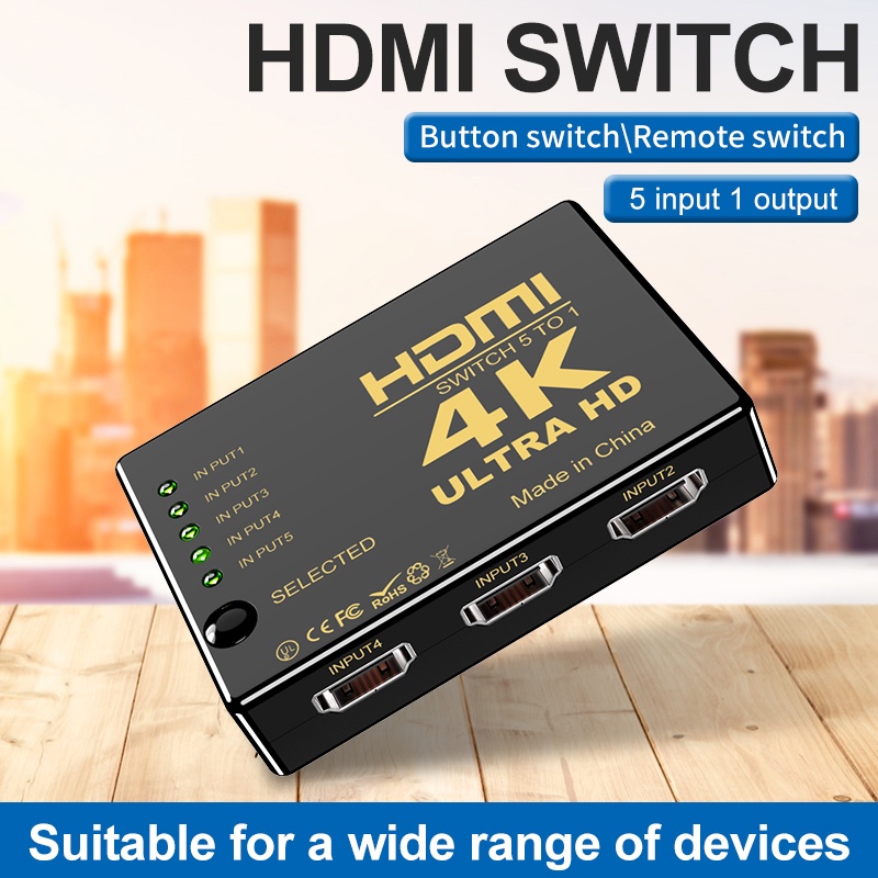 Bộ Chuyển Đổi HDMI 4K * 2K 1x5 Cổng 5 input Thành 1 Cổng IR Cho PS3 ...