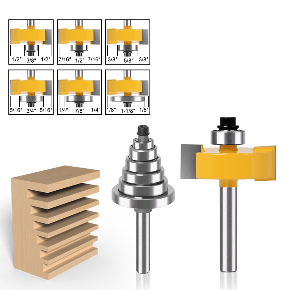1/4 ", 8mm, 1/2" shank rabbet router bit với 6 vòng bi bộ cắt chế biến ...