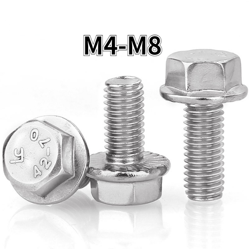 [xjk] Vít lục giác bên ngoài bằng thép không gỉ 304 chốt mặt bích chống lỏng với vít mặt bích ...