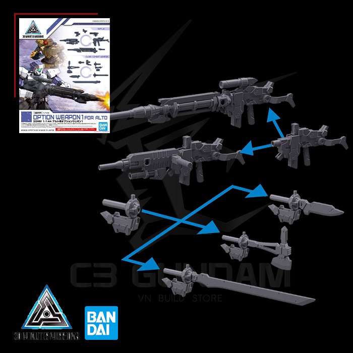 [BANDAI] MÔ HÌNH HGBC 30MM 1/144 W-01 OPTION WEAPON 1 for ALTO CUSTOM PART ĐỒ CHƠI LẮP RÁP ...