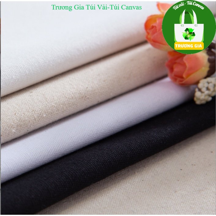 Vải Canvas 100% COTTON CANVAS FABRIC 225GSM thô cotton màu be trắng đen ...