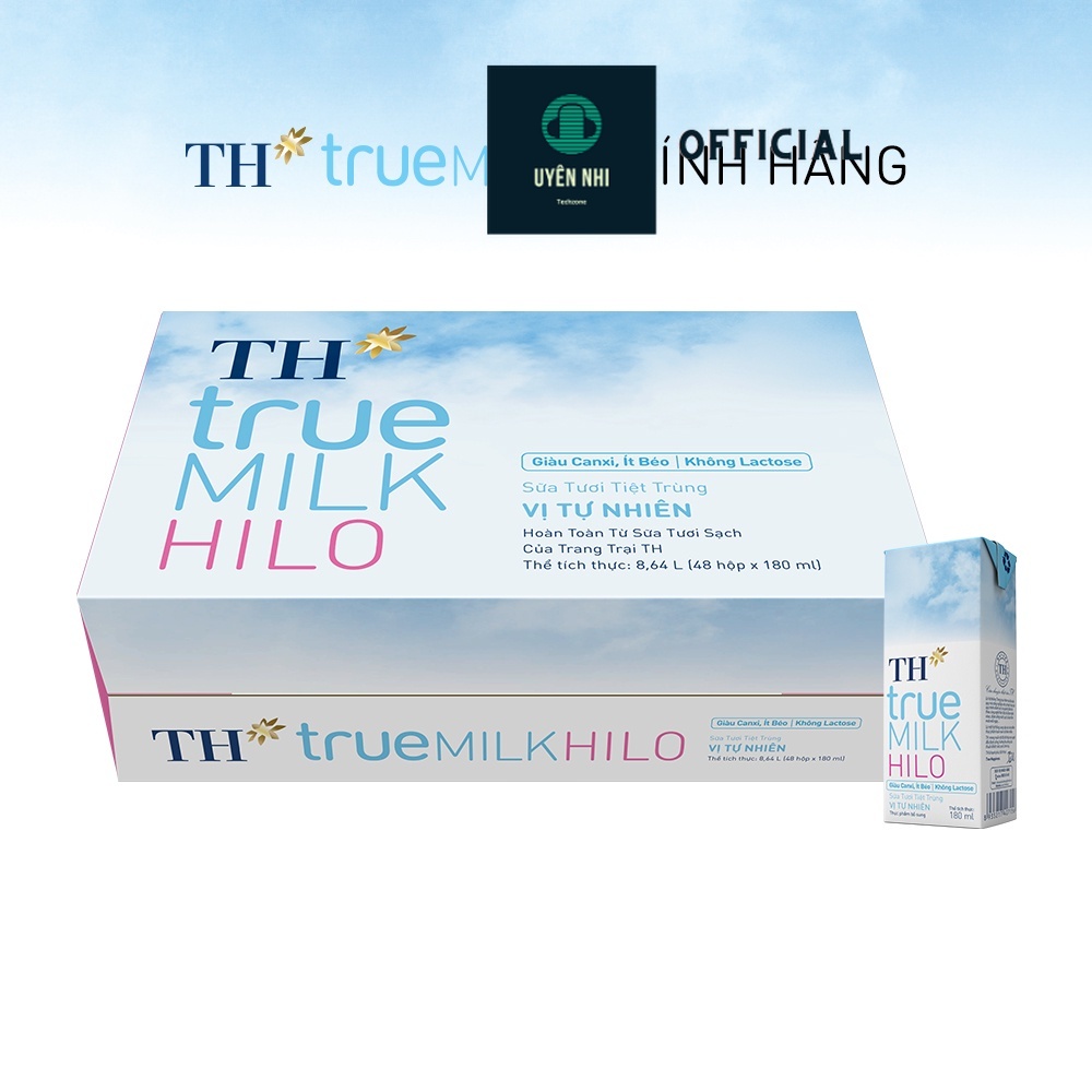 Thùng 48 hộp sữa tươi tiệt trùng TH True Milk HILO 180ml (180ml x 48) | Shopee Việt Nam