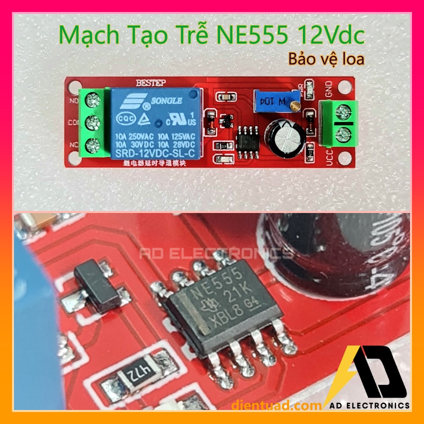 Module Mạch Relay Tạo Trễ NE555 5V - 12V BESTEP Chống Bụp Dùng Bảo vệ ...