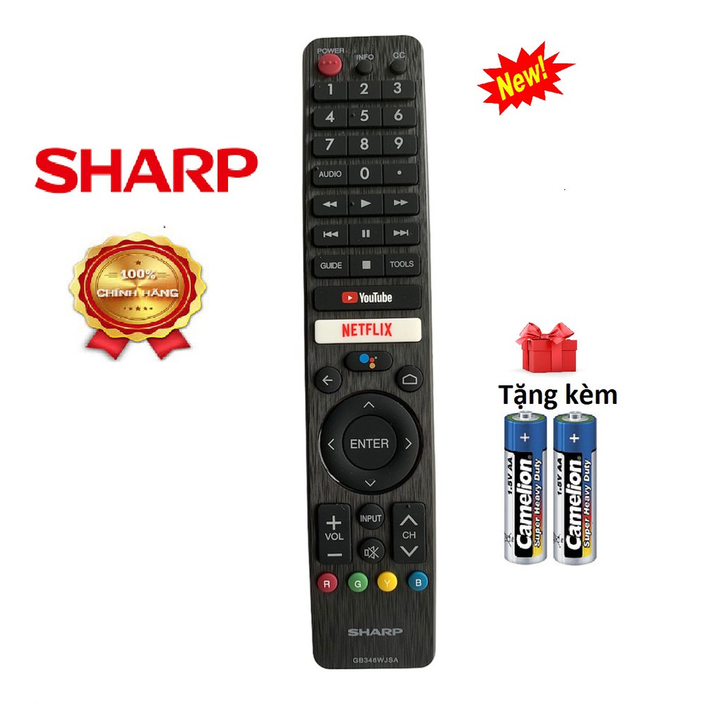 Điều khiển tivi Sharp chính hãng có giọng nói, remote tv sharp smart 4k ...