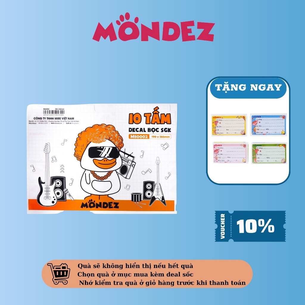 Decal Bọc SGK MONDEZ, Chất Liệu Nhựa Trong, Dẻo, Vân Nhám, Chống Thấm M80002 (190x265mm ...
