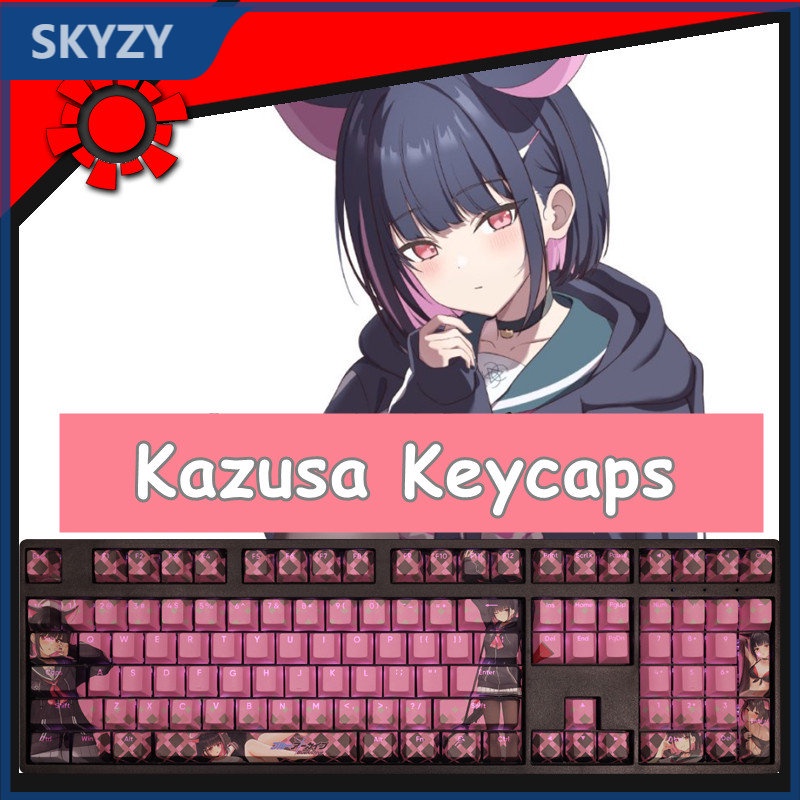 Blue Archive Kazusa Keycaps Cherry Profile Anime PBT Dye Sub Cơ Keycap ...