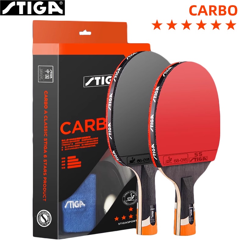 Original stiga 6-star table tennis racket 5 + 2 carbon ping pong paddle ...