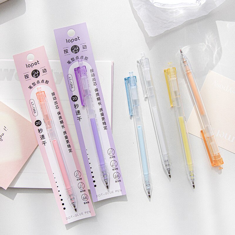 Keo Dán Dạng Bút Chấm Keo DOT Glue Pen Màu Pastel Thương Hiệu Lopet ...