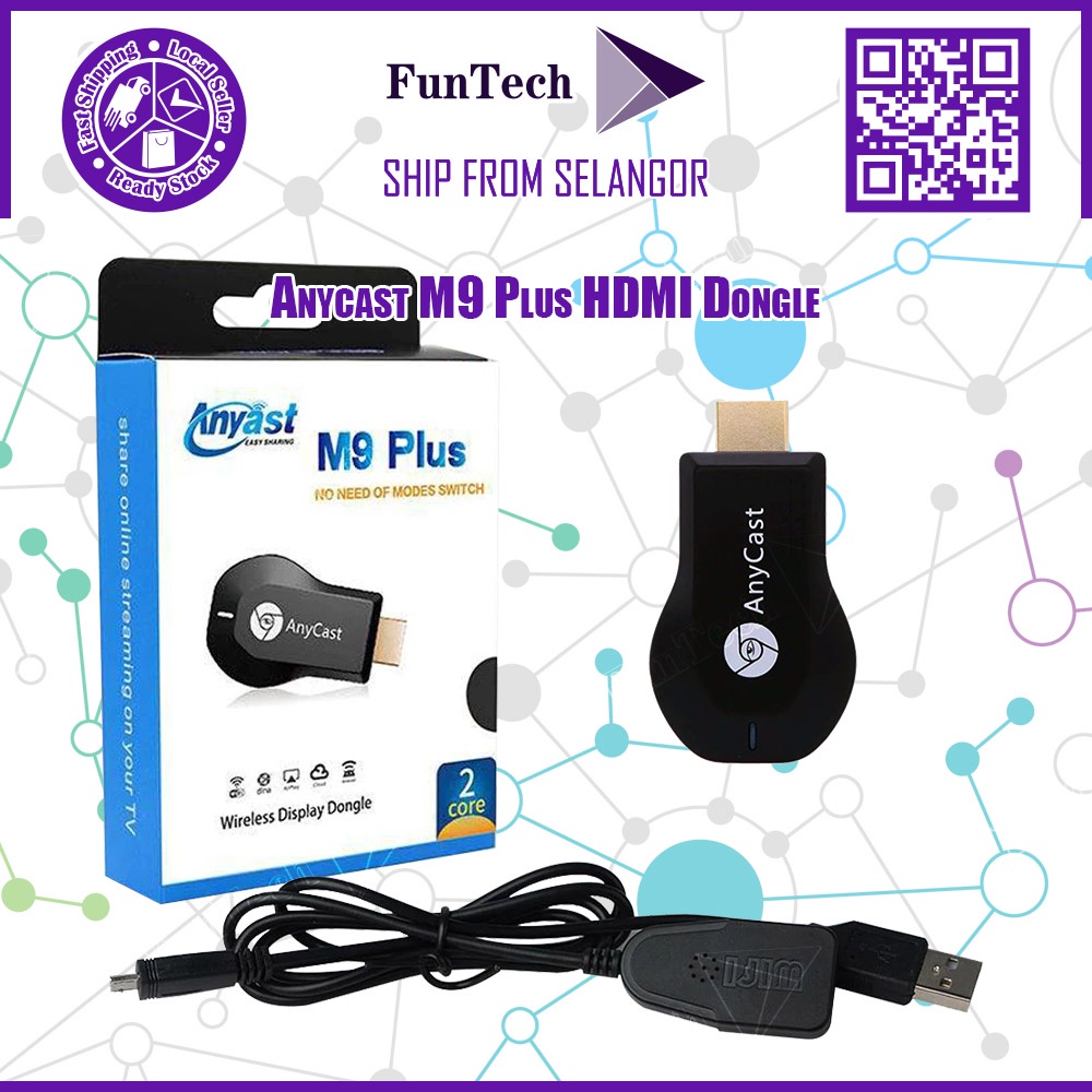 Anycast Dongle M9 Plus Mirascreen Màn Hình Tivi Phản Chiếu HDMI Airplay WiFi Không Dây Android ...