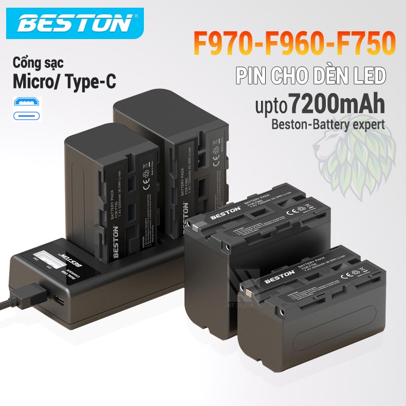 Bộ pin sạc Beston cho Sony NP‐F970/NP-F960/F750 NP‐F950 cho Sony DCR ...