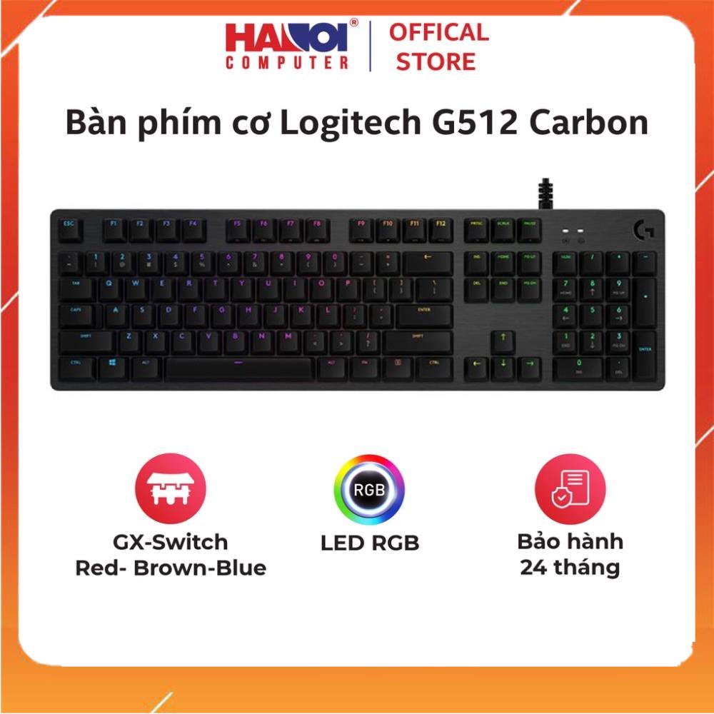 Bàn phím cơ Logitech G512 Lightsync RGB GX, LED RGB sắc nét | Shopee ...
