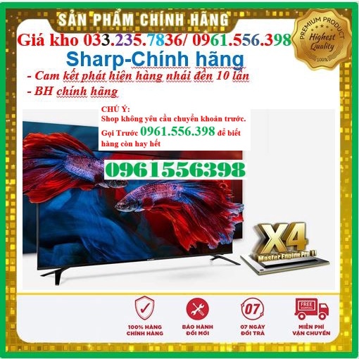 [CHÍNH HÃNG] Smart Tivi Sharp 65 Inch 4T-C65CK1X 4K Ultra HD | Shopee ...
