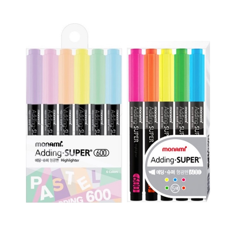 Monami Adding Super 600 Highlighter Set (5 / 6 colors) | Shopee Việt Nam