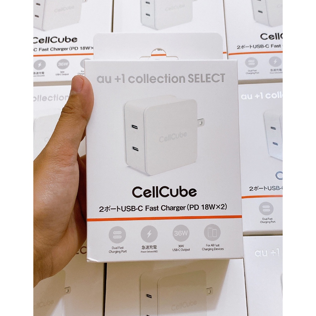 Củ Sạc Nhanh AU CellCube 36W 2 Cổng Type C PD Nội Địa Nhật Bảo hành 12 ...